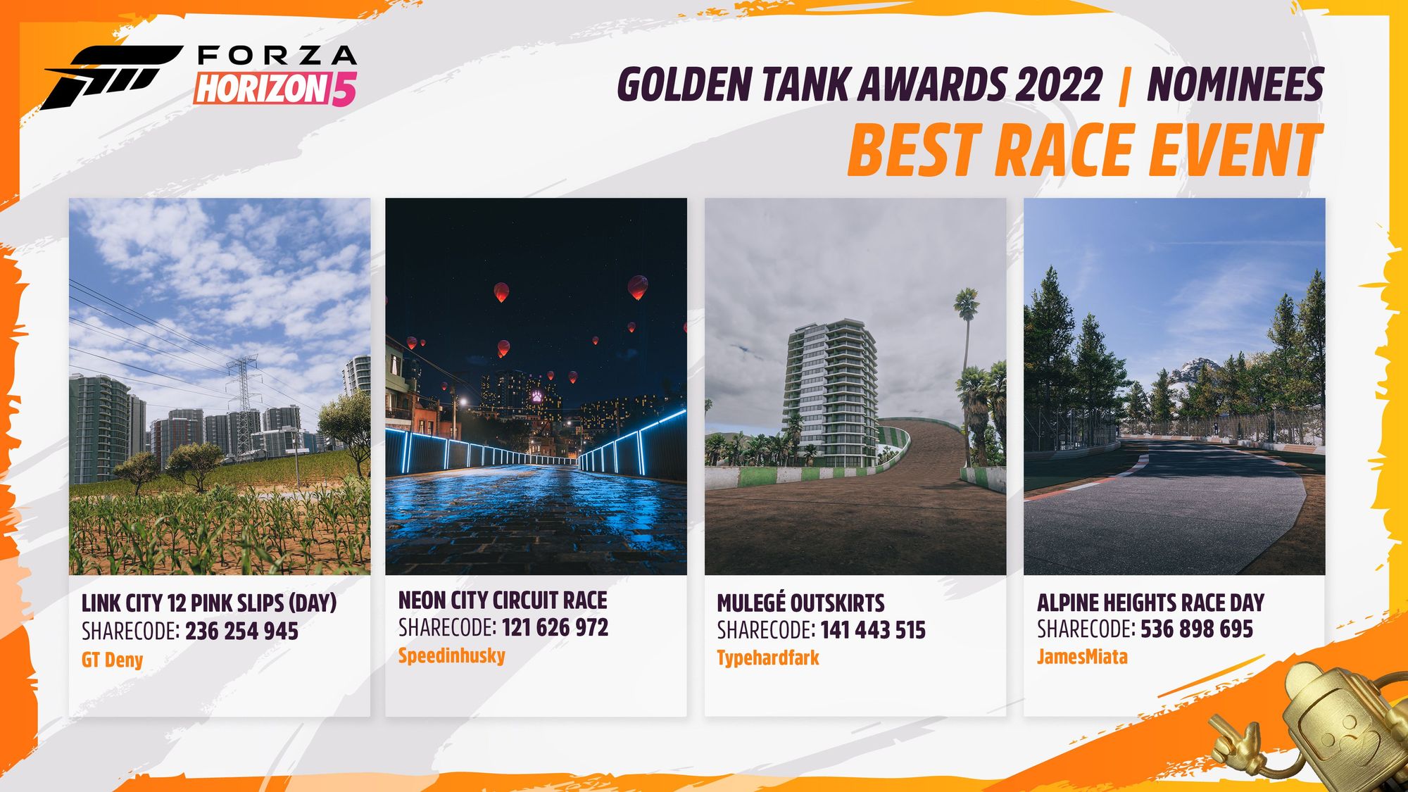 Forza Horizon 5 Golden Tank Awards