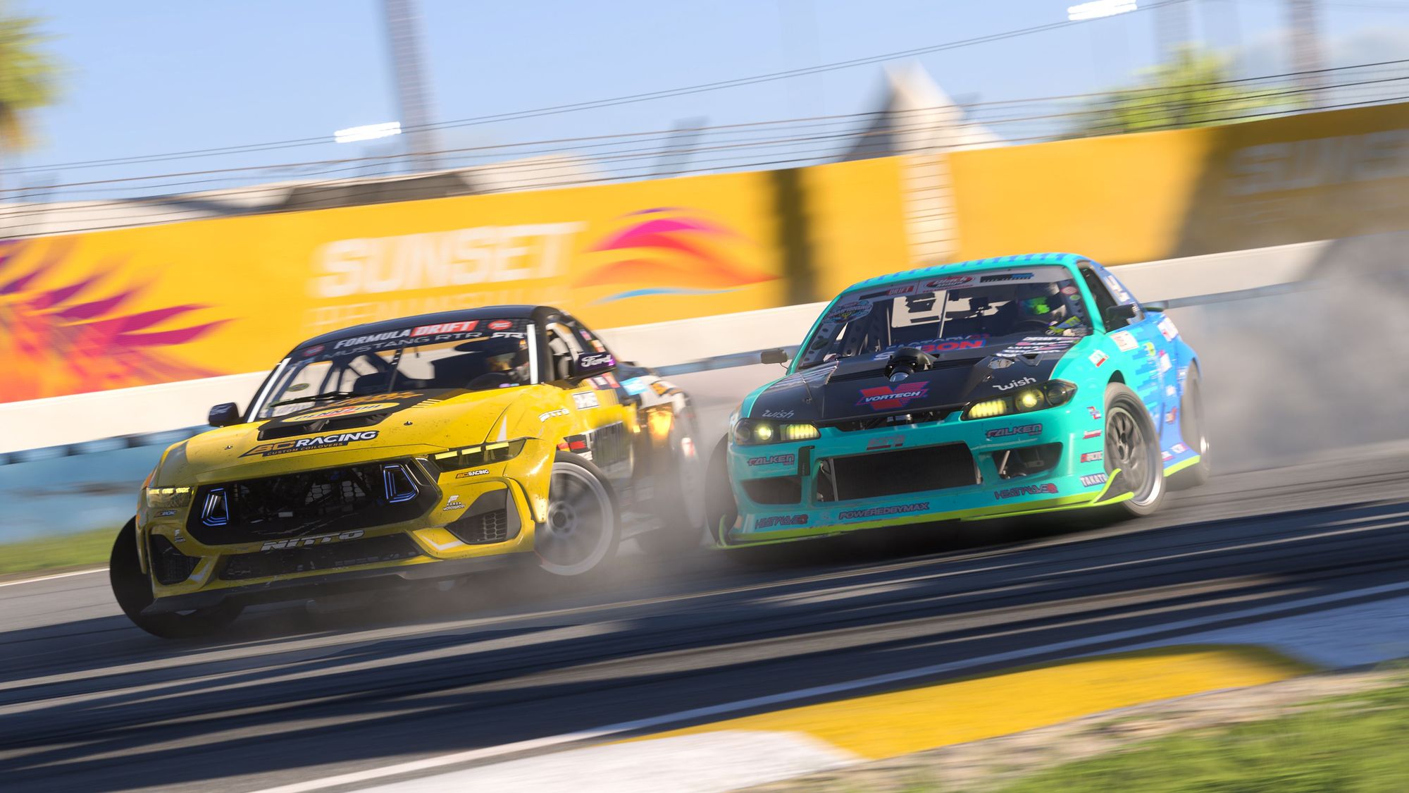 Drift Pony Cars on Sunset Peninsula in Forza Motorsport
