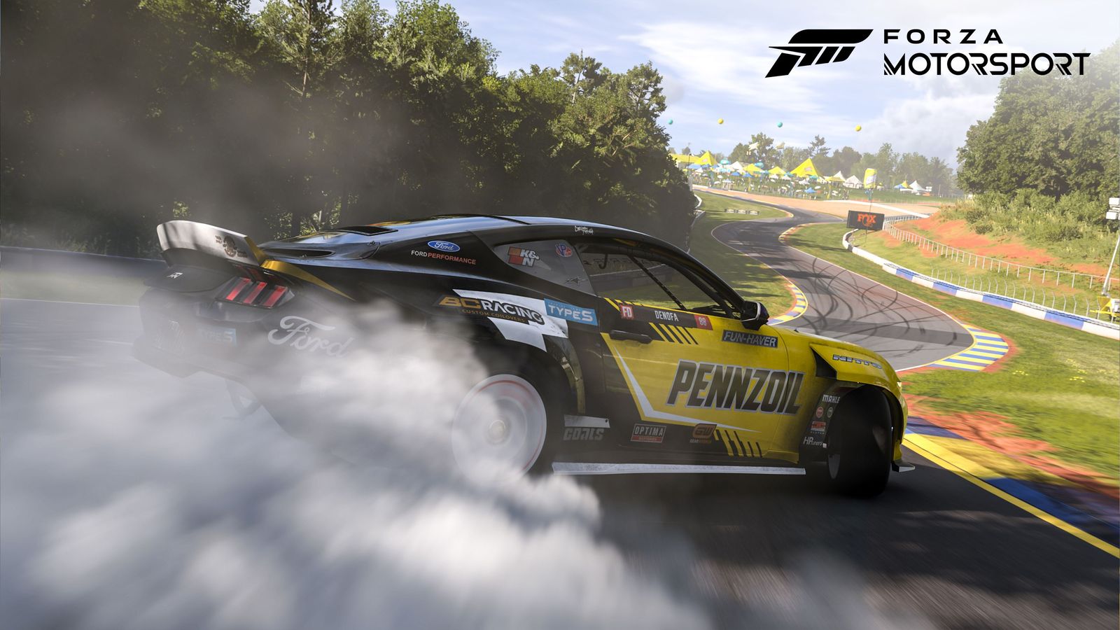 Drift Pony Cars on Sunset Peninsula in Forza Motorsport